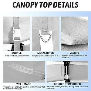 ShiningShow 10x10 Canopy Replacement Top for Pop Up Canopy Tent, UV Protection, Waterproof and Windproof Tent Roof for Outdoor Garden Patio Sun Shade, Black