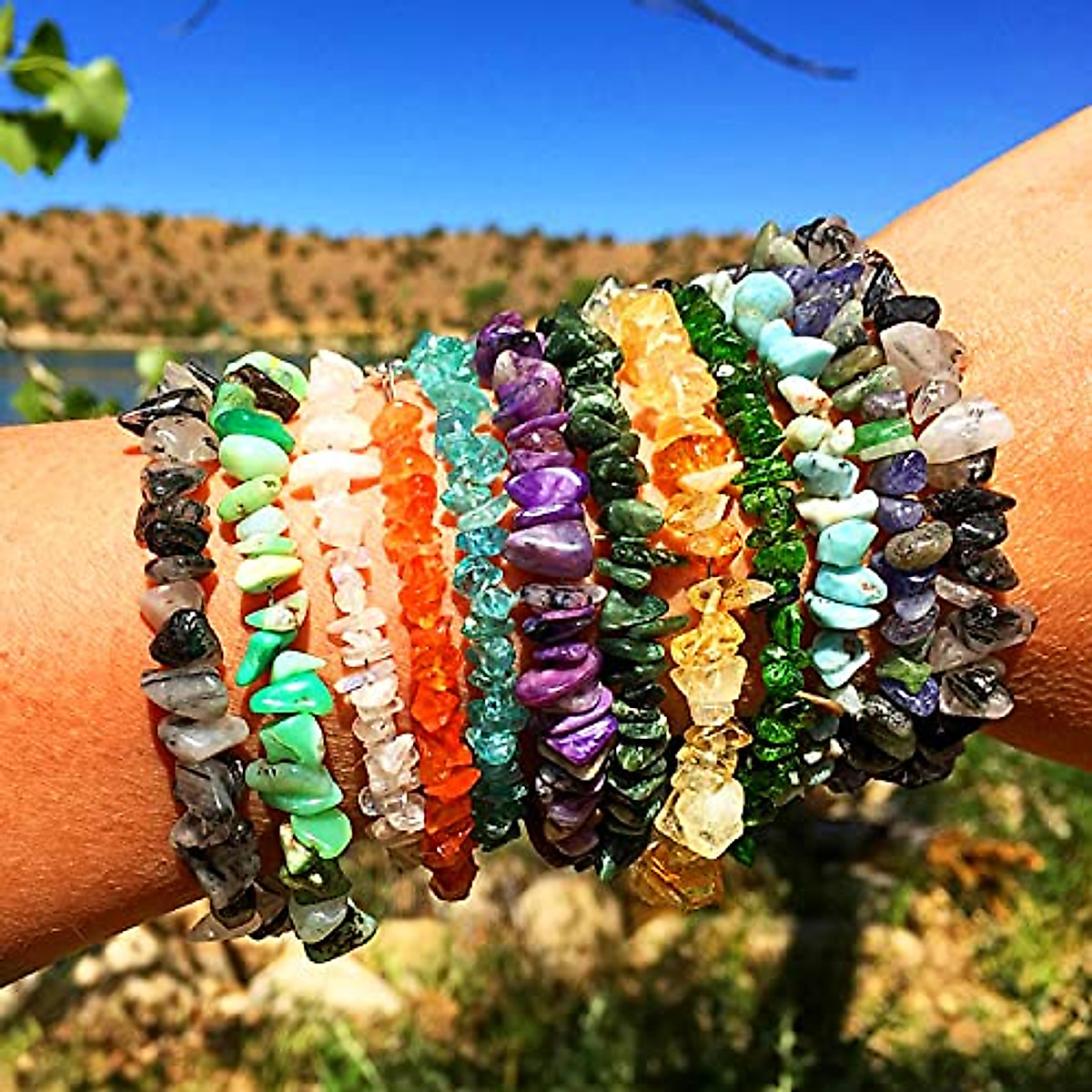 1000PCS Crystal Stone Beads for Jewelry Making, Natural Chip 5-8mm Irregular Gemstones Multicolored Rock Loose Beads for Ring, Earrings, Necklace, Bracelet Making DIY Art Crafts