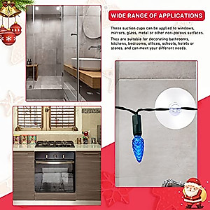 Christmas Light Suction Cup Shower Caddy Large Heavy Strength Heavy Duty Clear Plastic Transparent Light String Mini Suction Cup Hooks Holder for Kitchen Bathroom Shower Caddy Connectors (100 Pieces)