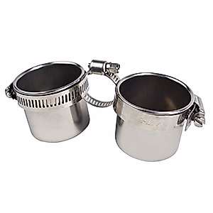 Balacoo Bird Water Feeder Dishes Bird Bowl for Cage Coop Cups Parrot Food Hanging Pet Animal Stainless Steel Birdcage Bowls Feeding Perches Play Stand with Clamp 15x6. 5cm