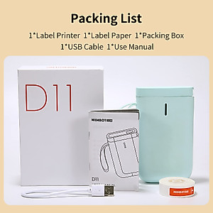 PTJOO Smart Label Maker with Tape, D11 Thermal Label Printer Wireless Bluetooth Sticker Printer Inkless Label Makers Machine with Rich Templates Symbols Fonts for Home Office Organization (Blue)