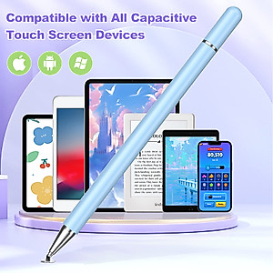 Stylus Pens for Touch Screens, High Precision 2-in-1 Disc Stylus Pen for iPad Compatible with iPhone/iPad/Android/Tablets and All Capacitive Touch Screens