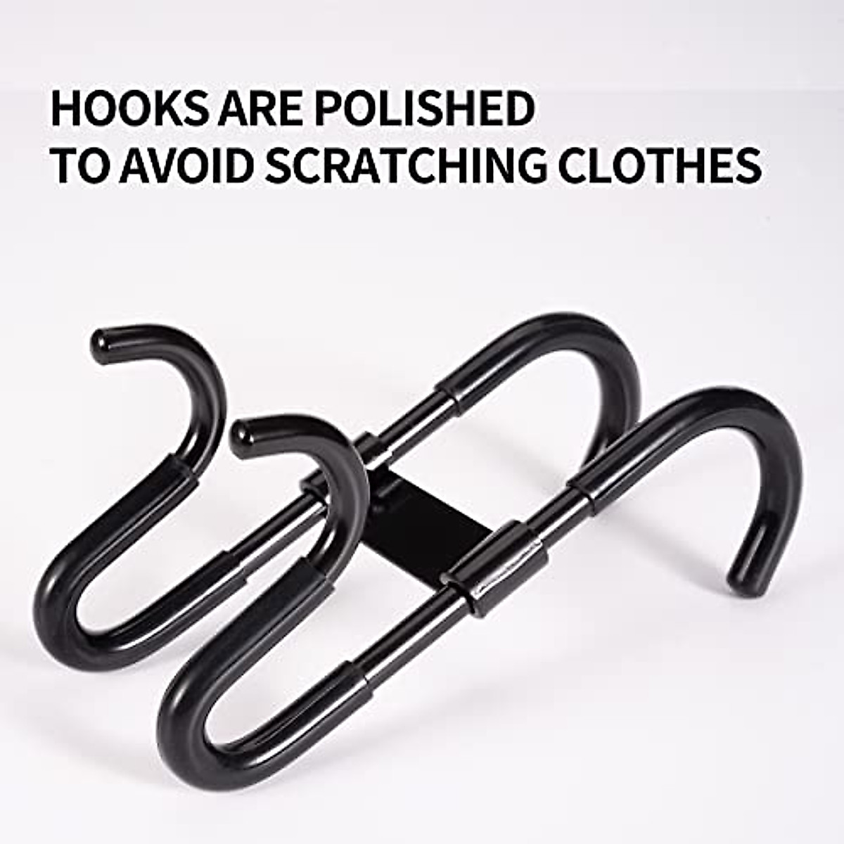 MaxSparkling life 2 Pack Shower Glass Door Hooks, Stainless Steel Double Hook Design, with Silicone Cover to Prevent Scratch, Black Hooks for Bathroom Glass Door Shower Door Hanging Towels, Bathrobes