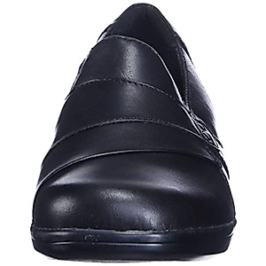 Clarks Women's May Marigold Slip-On Loafer, Black Leather, 9 M US