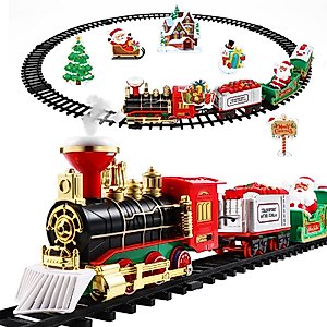 Christmas Train Electric Train Toy Sound Light Railway Tracks Christmas Tree Kids Toddlers