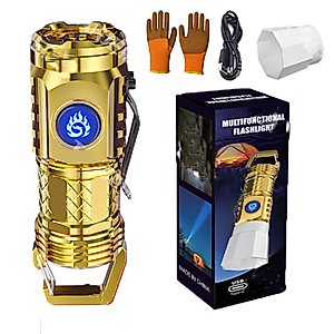 Florest4sale Flashlight, Flashlights High Lumens, Tactical Flashlight, 2024 New Linternas LED Recargables De Alta Potencia, Small Flashlights for Camping Biking Hiking Outdoor Home Emergency (E)