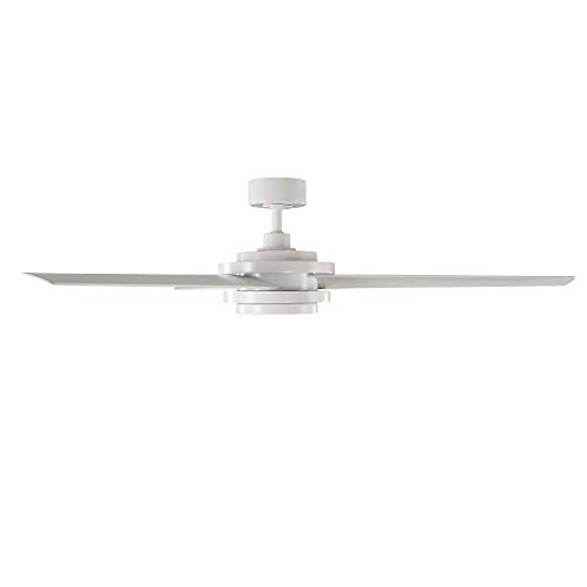 WAC Smart Fans Geos Indoor and Outdoor 3-Blade Ceiling Fan 60in Matte White with 3000K LED Light Kit and Remote Control works with Alexa and iOS or Android App
