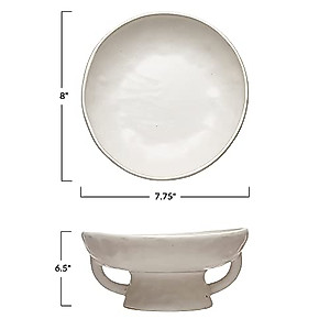 Creative Co-Op Stoneware Bowl w Reactive Glaze, Décor, Matte White,12 ounces