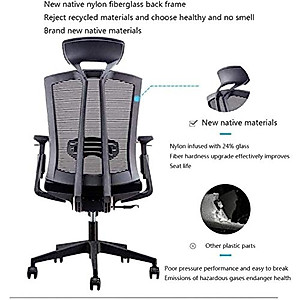 VejiA Office Chair, Breathable Mesh Computer Chair with Ergonomic Adjustable Lumbar Support, Black Swivel Desk Chair with Adjustab