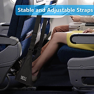 ONECOLE Airplane Footrest - Travel Foot Hommock with Memory Foam, Portable Adjustable Plane Leg Rest, No Clashing Footrest Provides Relaxation and Comfort for Long Flight (Black)