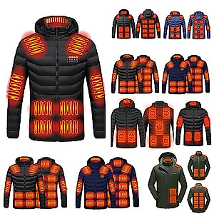 My Orders Placed Recently by Me Men Women Heated Jackets Winter Warm Heated Jackets Rechargeable USB Heated Jacket Hood Puffer Heated Jacket with Pocket