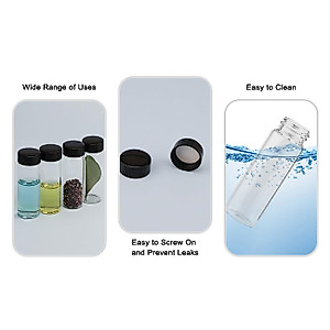 30 ml (1 Oz) Clear Glass Vials Liquid Sample Transparent Glass Bottles Screwcap Lab Capacity Container Pack of 24