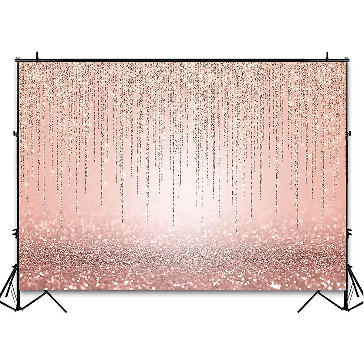 Avezano Rose Gold Glitter Backdrop for Girl Birthday Party Sweet 16 Photoshoot Rose Gold Shiny Glittering Bokeh Parties Events Decorations Newborn Portrait Photo Booth Photography Background (7x5ft)