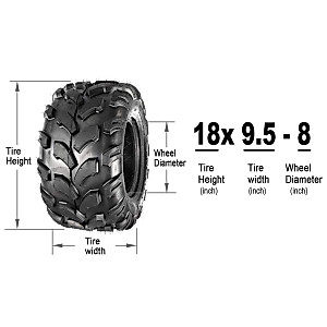 MaxAuto 2PCS Sport ATV Tires 18x9.5-8 18x9.50x8 Lawn Mower Off-Road ATV UTV Tire 4PR Turf Tires Mud Sand Trial Tires P311