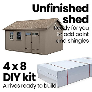 Handy Home Products Scarsdale 12x16 Do-it-Yourself Wooden Storage Shed Tan