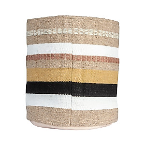 Bloomingville Soft-Sided Cotton Wool Storage Basket with Stripes, Multicolor