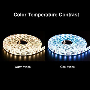 BTF-LIGHTING 5050 RGBW RGB+Cool White(6000K-7000K) 4 Colors in 1 LED 5m 16.4ft 60LEDs/m Multi-Colored LED Tape Lights IP30 Non-Waterproof Black 12mm PCB DC24V for Bedroom Kitchen Home Decoration