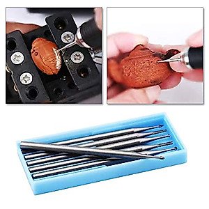 6 PCS 1MM Tungsten Steel Carbide Engraving Drill Bits, Graver for Metal, Burr Set, Carbide Rotary Burrs for Die Grinder Drill, DIY Woodworking, Jewelry Burr, 2.35mm Shank