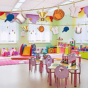 45 Pieces Baseball Paper Cut Outs Versatile Classroom Decoration Sports Themed Cut-Outs with Glue Point Dots for Bulletin Board Classroom School Sports Theme Birthday Party Decoration, 5.9 x 5.9 Inch