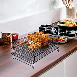 Upgraded Stackable Cooling Rack for Baking,3 Tier Jerky Rack Cooling Racks for Cooking and Baking,Cookie Cooling Rack Baking Racks,Drying Racks,Oven Safe,17”x 11”