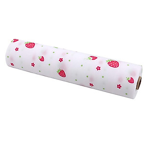 Sperrins 300 * 30CM Waterproof Polka Dots Strawberry Paper Roll Shelf Drawer Liner Table Paper Placemat Desk Mat for Kitchen Cabinets Drawer Dresser Pantry Closet