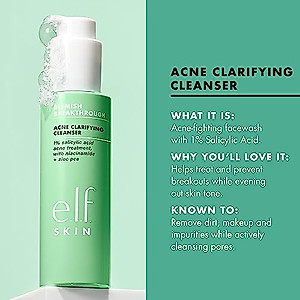 e.l.f. SKIN Blemish Breakthrough Acne Clarifying Cleanser, Facial Cleanser For Fighting Blemishes, Infused With Salicylic Acid, Vegan & Cruelty-Free