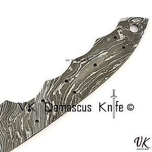 Damascus Hunting Knife Blanks for Knife Making Diy 8 Inch Handmade Full Tang Hunting Knife Blank 2184