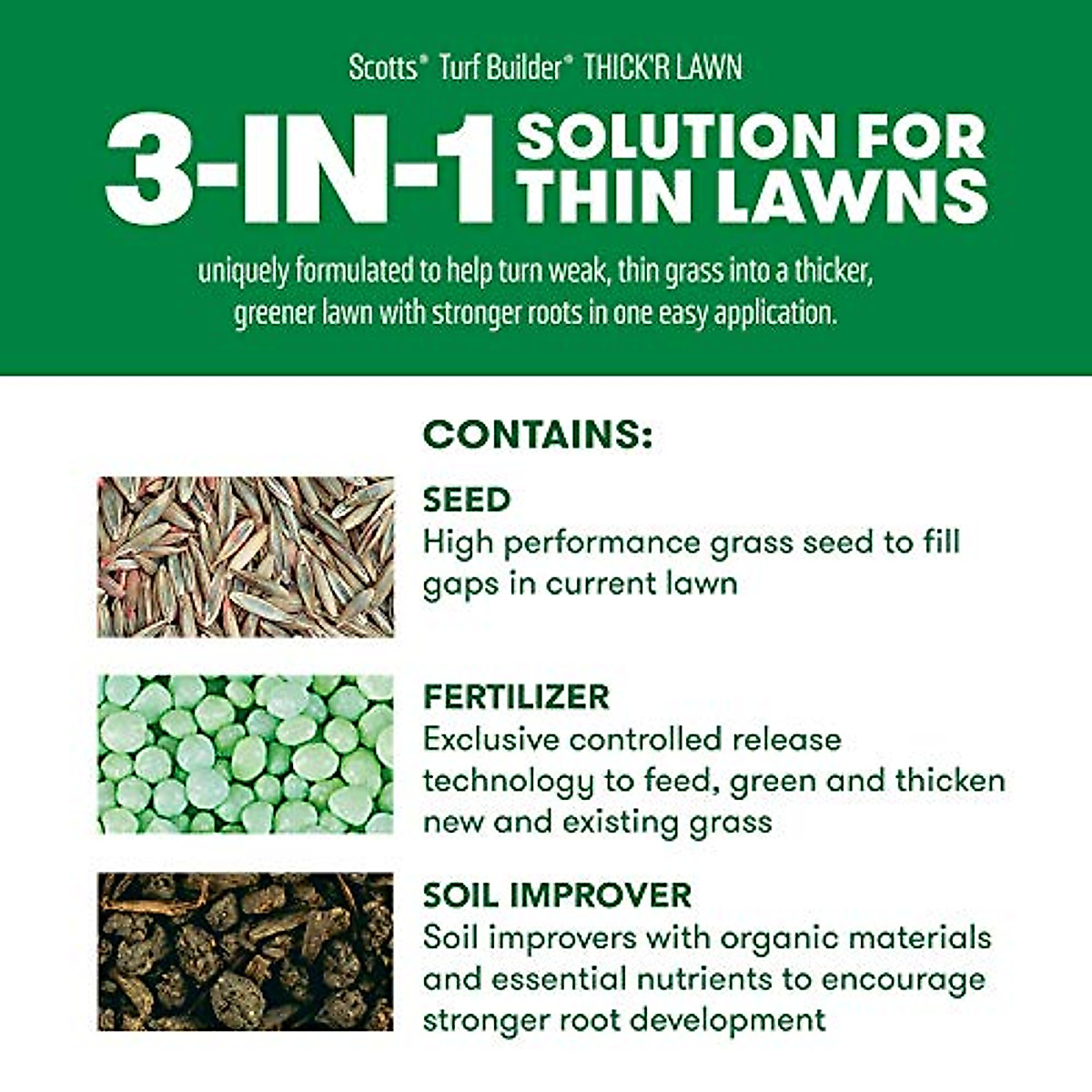 Scotts Turf Builder Thick'R Lawn Tall Fescue Mix: Seed, Fertilizer, Soil Improver, 12 lbs., 2-Pack