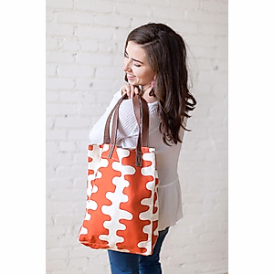 MAIKA Recycled Canvas Market Tote Bag, Echo Tangerine