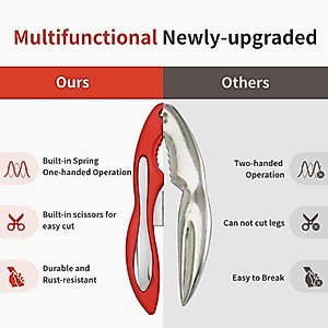 ADORAMBLING 2PCS Crab Crackers and Tools Multifunctional Crab Leg Crackers Efficient Lobster Crackers Sturdy Seafood Crackers and Tools Portable Lobster Crackers and Picks Set Crab Claw Crackers