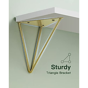 AMADA HOMEFURNISHING Floating Shelves, White Wall Shelves for Bedroom, Living Room, Bathroom, Kitchen, Shelves for Wall Decor Set of 3 - AMFS12