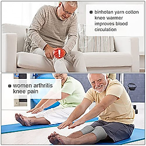 Geyoga 4 Pairs Knee Warmers for Women Men Knee Braces Liner Sleeve Supports Knee Compression Sleeve Winter Cycling Ski Running (White, Black, Nude Color, Gray, Medium)