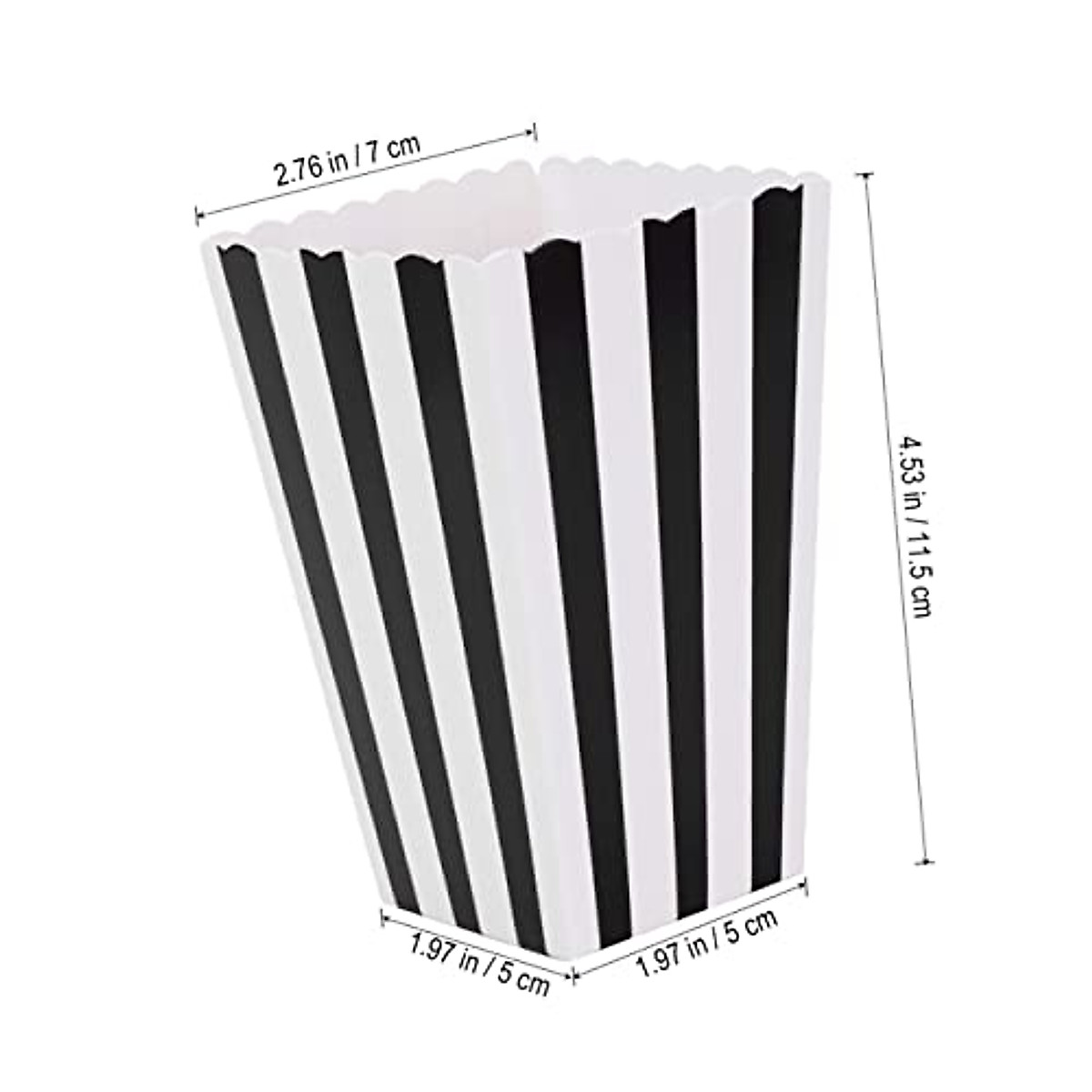 jojofuny 24pcs Popcorn Boxes Candy Containers Disposable Containers Snack Box Container Popcorn Bags Buckets Cardboard Container Popcorn Buckets Popcorn Boxes Party Bags Black Gift Box