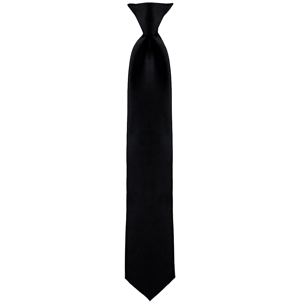 boxed-gifts Clip on Ties for Men - Premium Black Solid Color Clip on Tie