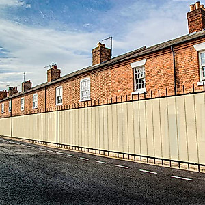 INFRANGE Heavy Duty Fence Privacy Screen Windscreen Beige 5' x 12' Shade Fabric Cloth HDPE, 90% Visibility Blockage, with Grommets, Heavy Duty Commercial Grade, Cable Zip Ties Included