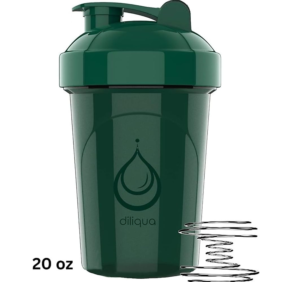 diliqua -4 PACK- 20 oz Shaker Bottles for Protein Mixes | BPA-Free & Dishwasher Safe | 4 small protein shaker bottle | Shaker Cups for protein shakes | Blender Shaker Bottle Pack