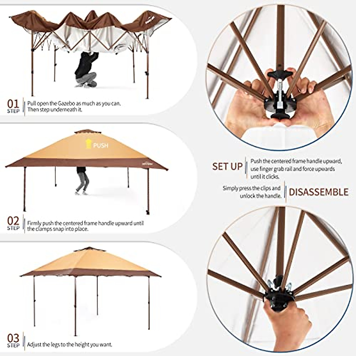 OUTDOOR LIVING SUNTIME Instant Pop Up Patio Gazebo with Full Netting for Family Parties and Outdoor Activities(Netting Sidewalls)