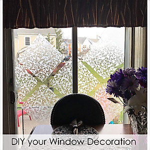 Decorative Privacy Window Film, 3D Window Tint Stained Glass Door Film Static Cling Reflective Window Decor/Privacy Protection/Heat Control/Anti UV for Home/Office, 17.5x78.5 inch Gravel