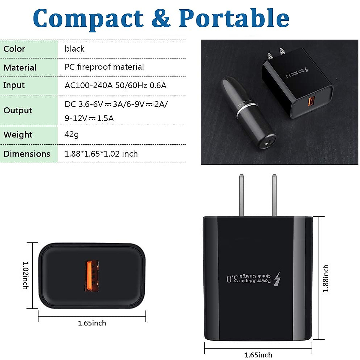 Type C Android Charger Moto Phone Charger Fast Charger for Moto G73/G53/G23/G Play 2023/G Stylus 5G 2022/G Power 2022/2021/G Pure/G Play 2021/One 5G Ace/One 5G UW/Edge 2022/G9/G8/G7/Z4/Edge 30 Ultra