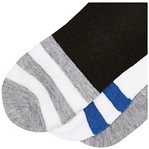 Champion mens 3-pack Super W/Embroidery No Show Sock, Black/Grey/White, 6 12 US