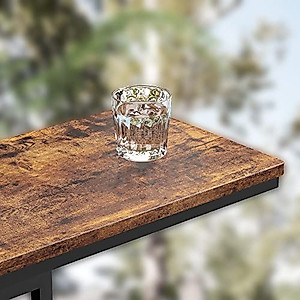 Yusong Small C Shaped End Table, Slim Couch Side Tables Slide Under Sofa Bed, Skinny Snack Tray Table for Coffee Laptop in Living Room,Easy Assembly, Rustic Brown