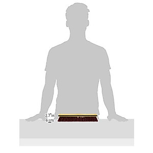 Amazon Basics 12" Deck Rectangular Brush With Soft Bumper, Black & Yellow