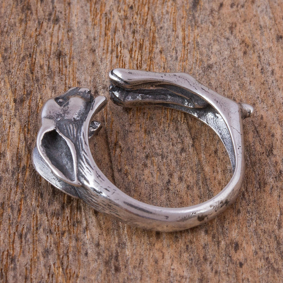 NOVICA Artisan Handmade Sterling Silver Wrap Ring Rabbitshaped from Mexico No Stone Animal Themed [ring Front 0.2 in L x 0.6 in W x 0.2 in H Band Width 3 mm W] ' Rabbit of Abundance'
