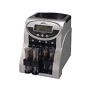 Royal Sovereign 2 Row Electric Coin Counter With Patented Anti-Jam Technology and Digital Counting Display (FS-2D),Blk/Silver