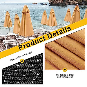 PYQTH 2 sets patio umbrella replacement canopy replacement umbrella canopy for 9ft 8 ribs Top Cover for outdoor spaces including patios gardens backyards and decks (incloud 2 Canopy and 2 Rope)