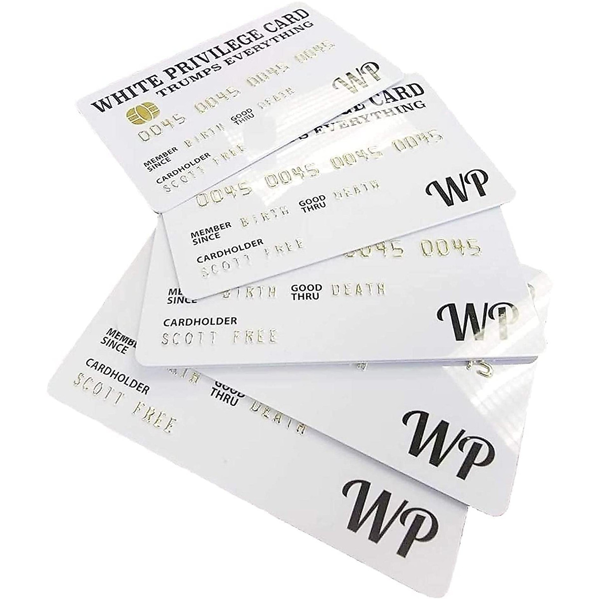 NC 5PCS WP Fake Credit Card, 3D PVC White Business Wallet Cards Birthday Gifts, Funny Card for Christmas (5PCS, White)