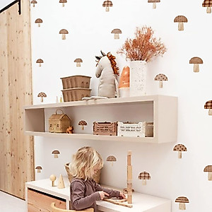 Watercolor Mushroom Wall Decals Mushroom Stickers Decor for Walls Peel and Stick Removable Retro Room Wall Art Decor Vinyl Wall Sticker for Bedroom Living Room Classroom Office