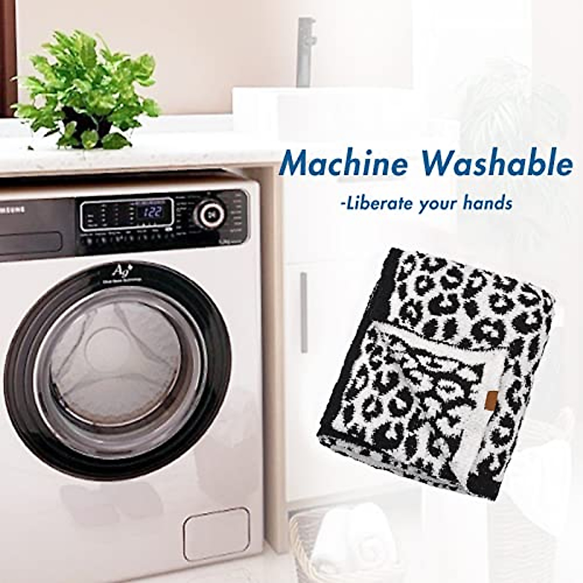 Lutoris Ultra Soft Knit Leopard Throw Blanket for Couch (50x60 Inches) Black Warm Reversible Microfiber Cheetah Blanket Cozy Lightweight Leopard Pattern Throw for Bed Sofa Travel