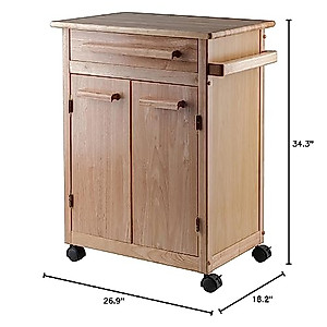Winsome Wood Single Drawer Kitchen Cabinet Storage Cart, Natural