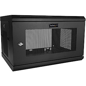 StarTech.com 2-Post 6U Wall Mount Network Cabinet w/ 1U Shelf, 19" Wall-Mounted Server Rack for IT / Data Computer Equipment